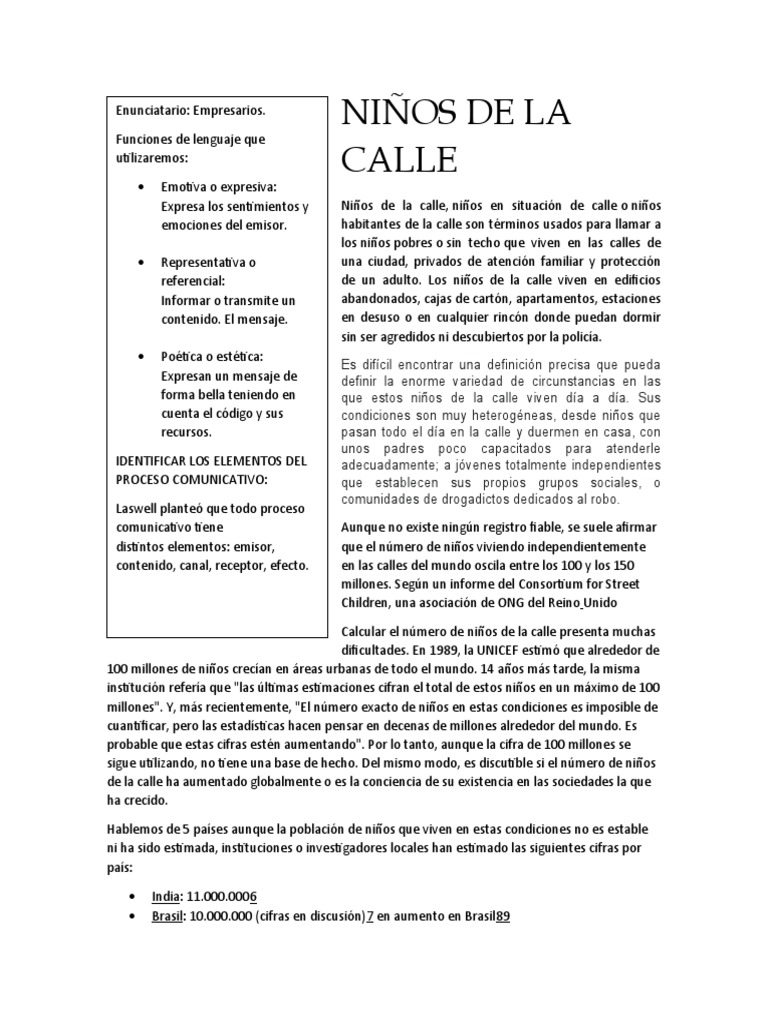Niños de La Calle | PDF | Salud y bienestar