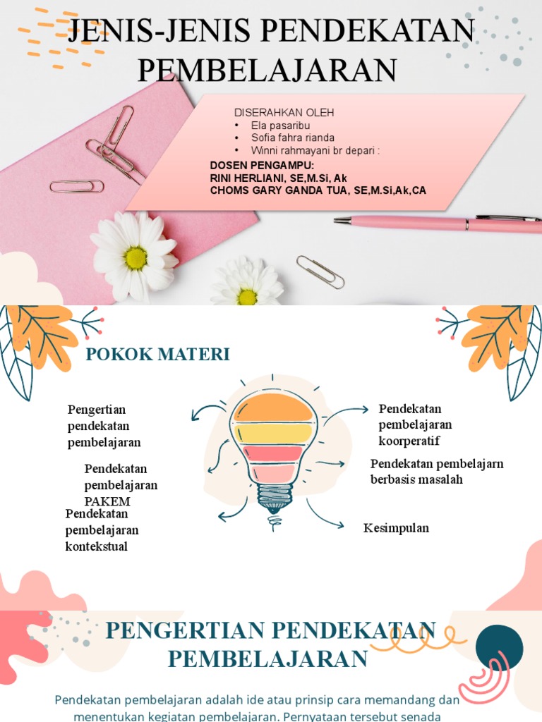 Jenis-Jenis Pendekatan Pembelajaran | PDF Jenis-Jenis Pendekatan Pembelajaran | PDF