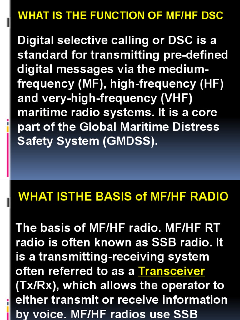What Is The Function of MF/HF DSC | PDF | Hertz | Frequency