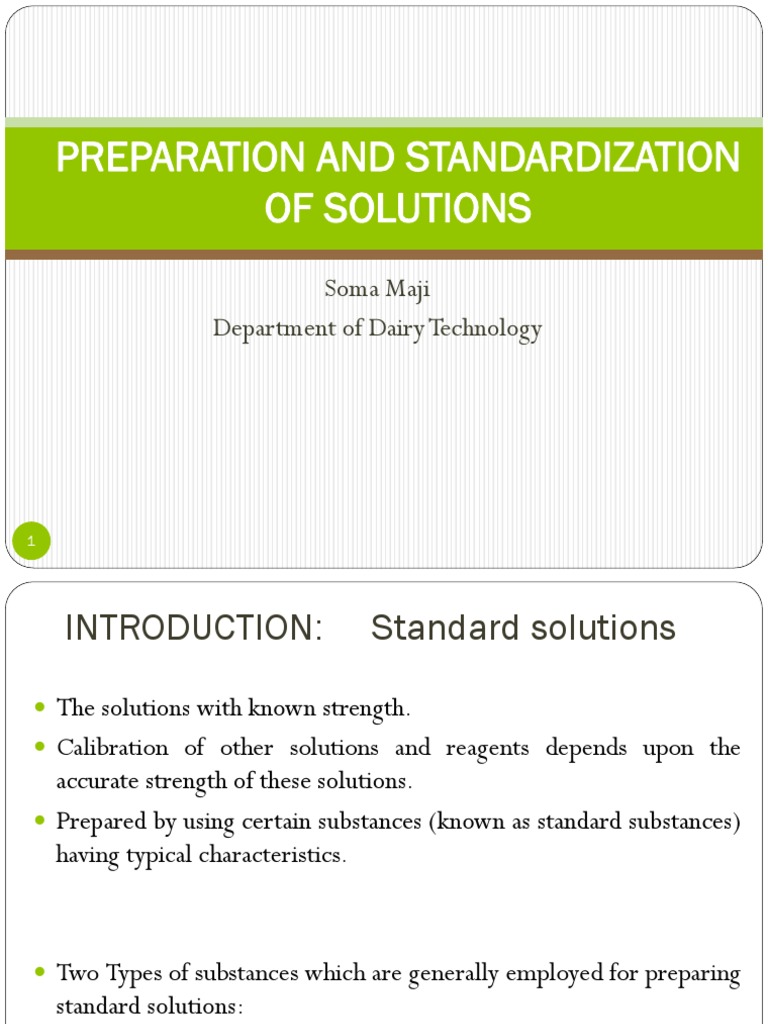 Standard Solutions Preparation Guide | PDF | Sodium Hydroxide | Chemistry