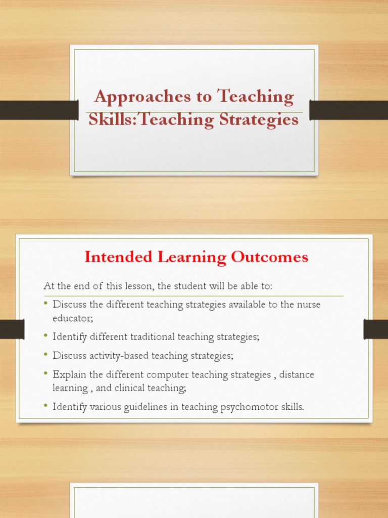Teaching Strategies for Skill Mastery | PDF | Learning | Simulation