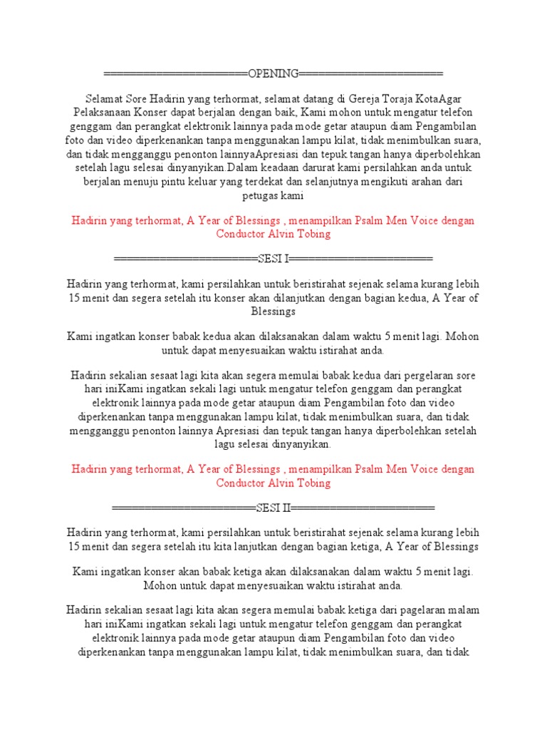 CONTOH Qcard Konser | PDF