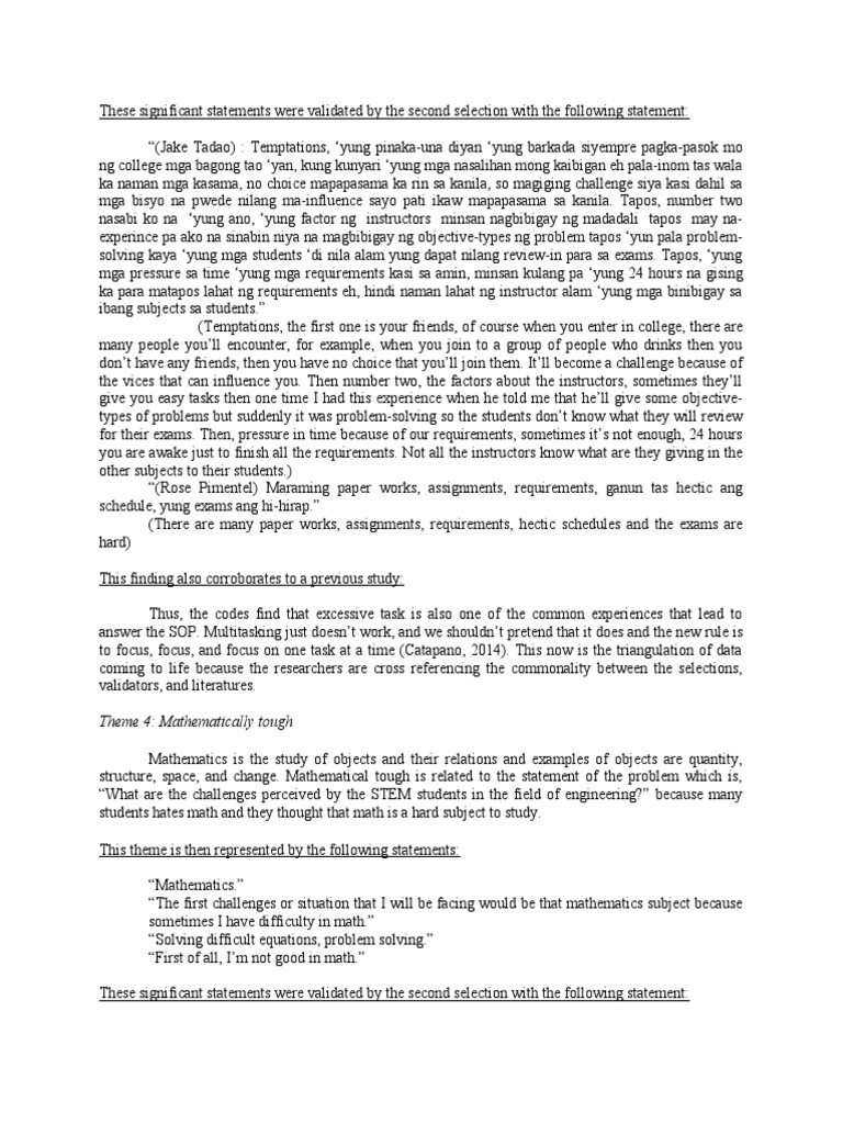 These Significant Statements Were Validated by The Second Selection ...