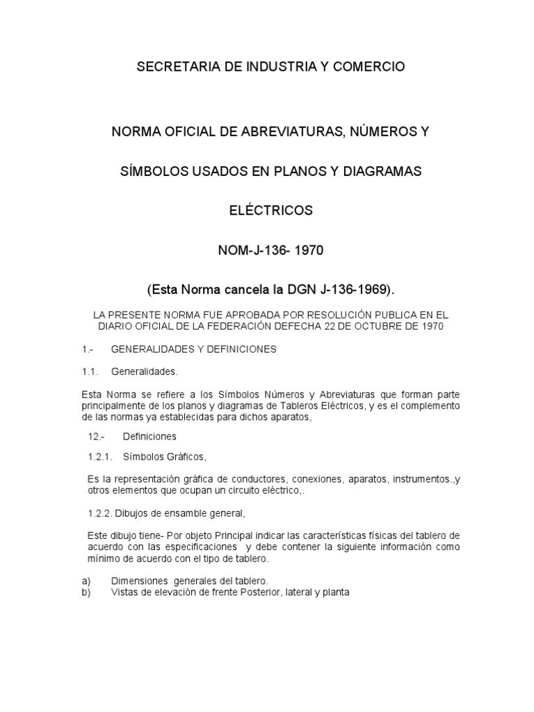 NMX J 136 1970 | PDF | Corriente eléctrica | Transformador