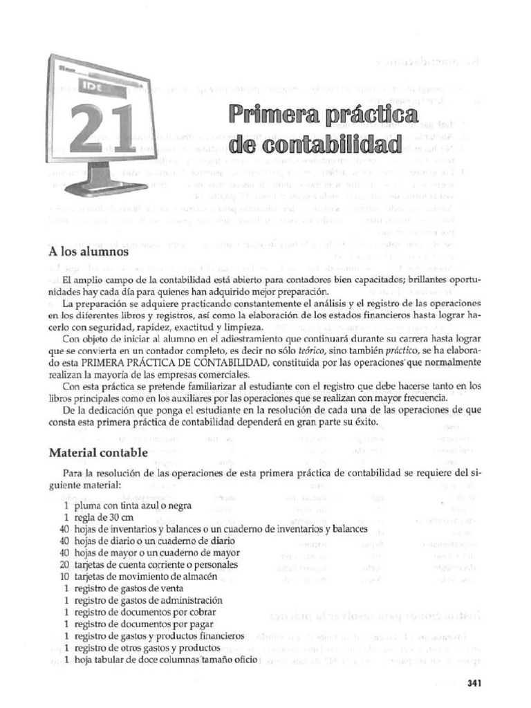 Primera Practica de Contabilidad Libro | PDF