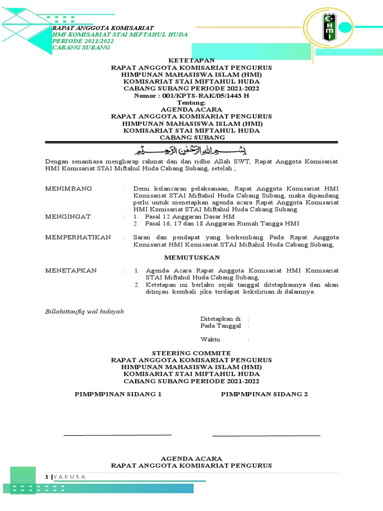 Draft Rak Stai Mifda 22 | PDF