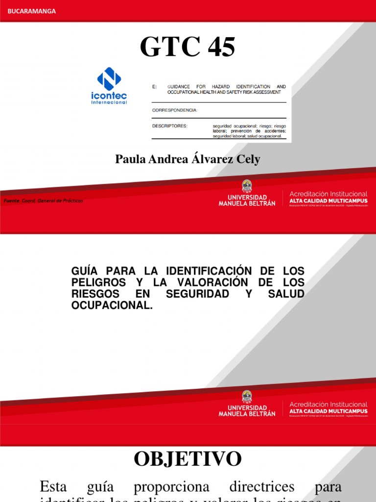 Diapositivas GTC 45 | Descargar gratis PDF | Evaluación | Riesgo