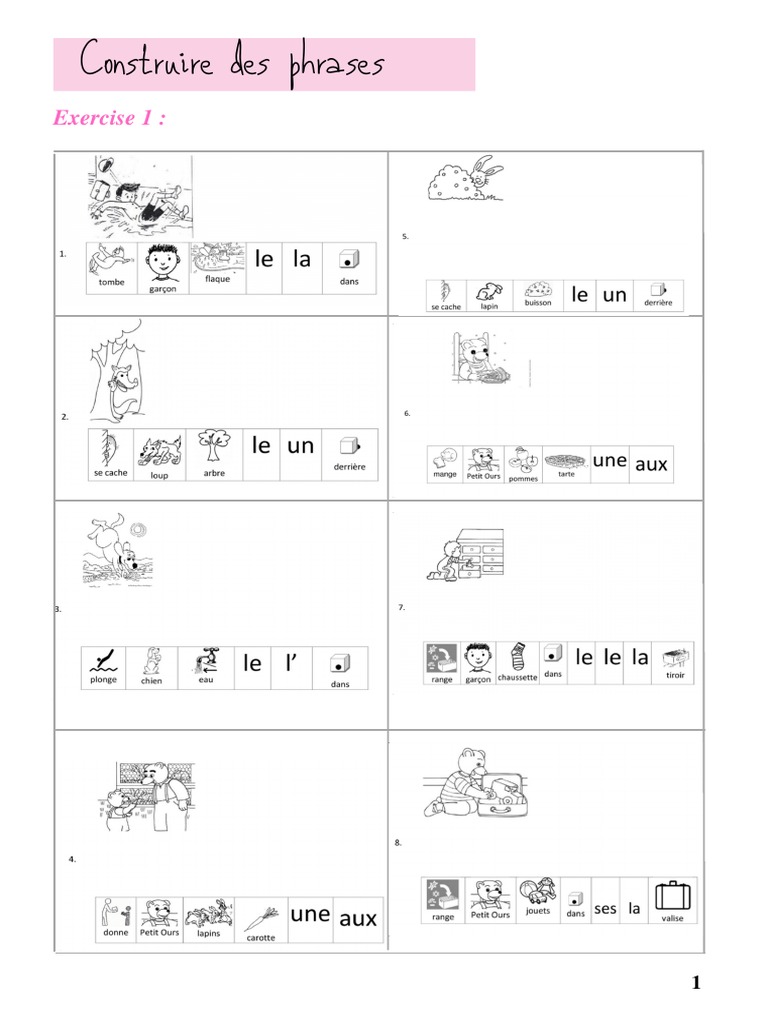 Exercices de Construction de Phrases | PDF