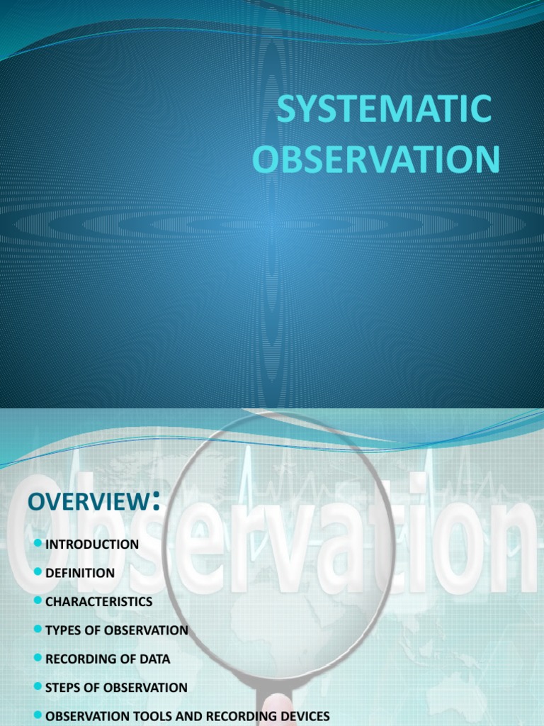 Systematic Observation Methods | PDF | Observation | Sampling (Statistics)
