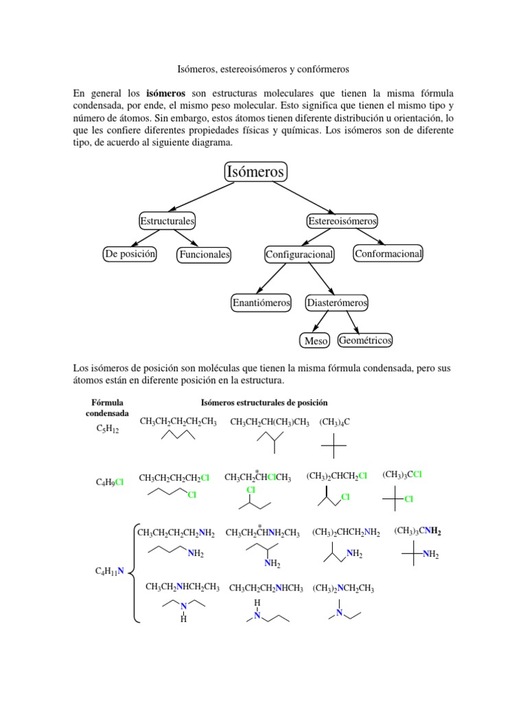 Isómeros y Conformeros | PDF | Isómero | Isomerismo conformacional