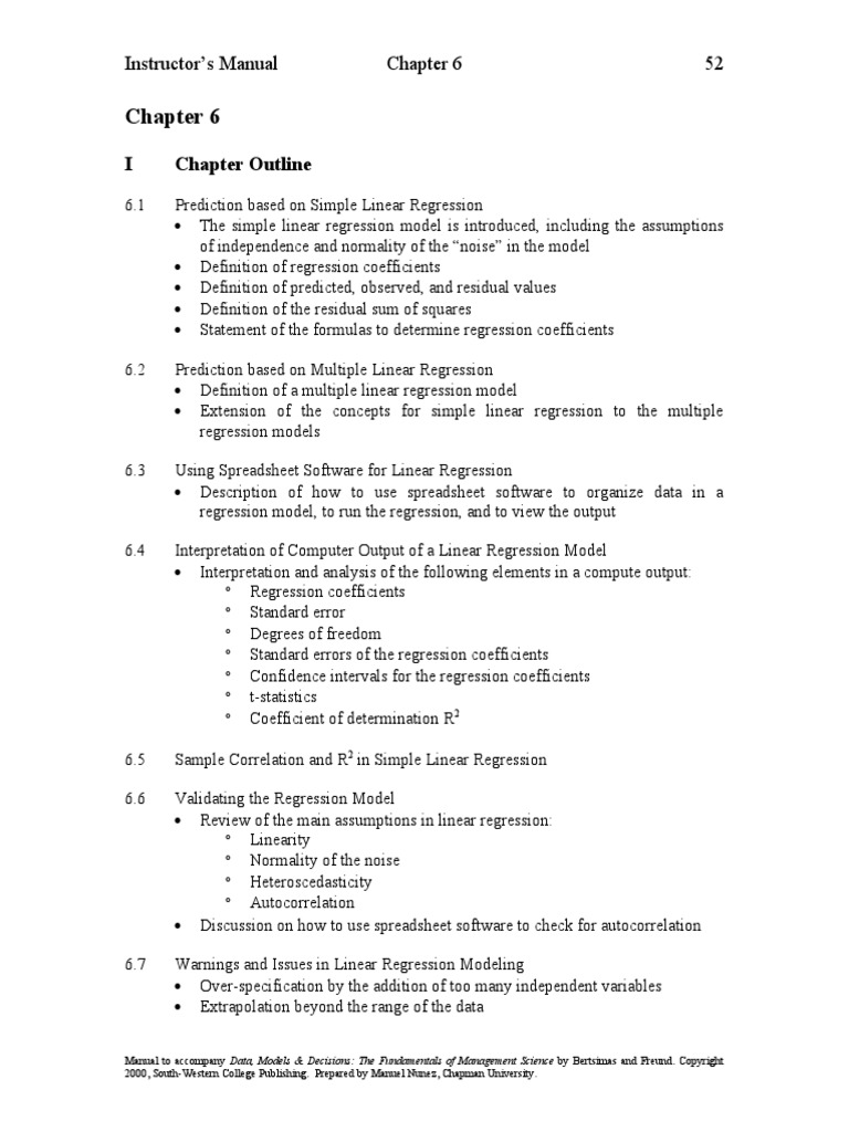 CH 06 | PDF | Errors And Residuals | Regression Analysis