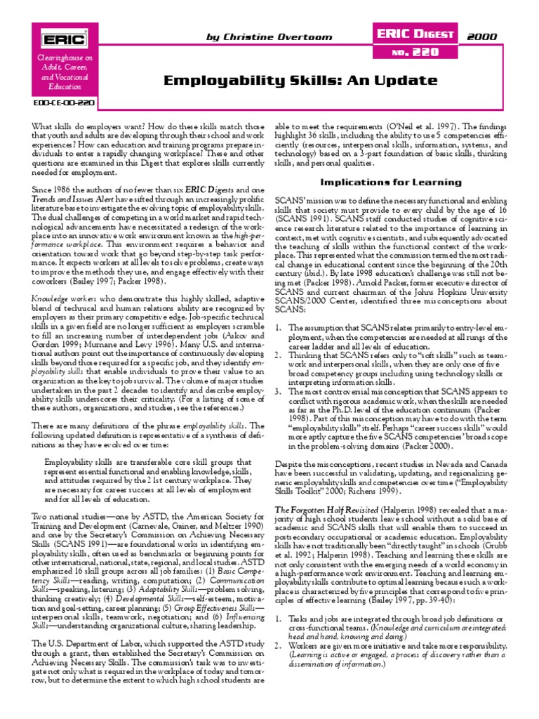 Employability Skills 1 | PDF | Learning | Curriculum