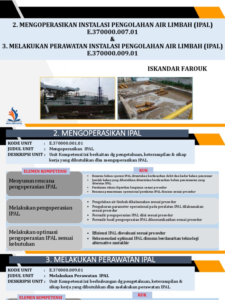 Panduan Operasional dan Perawatan IPAL | PDF