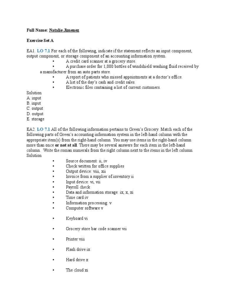 Chapter 7-Exercise Set | PDF | Accounts Payable | Input/Output
