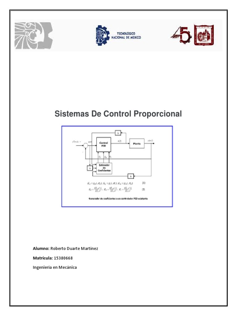 Sistemas de Controlador Proporcional | PDF | Sistema de control ...