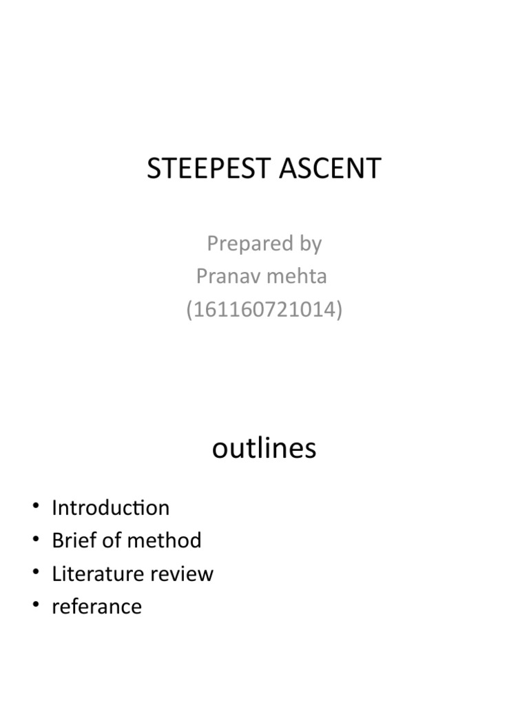 Steepest Ascent | PDF