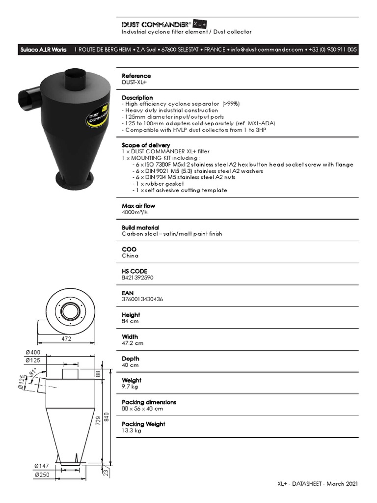 Dust-Commander Datasheet XL+ | PDF