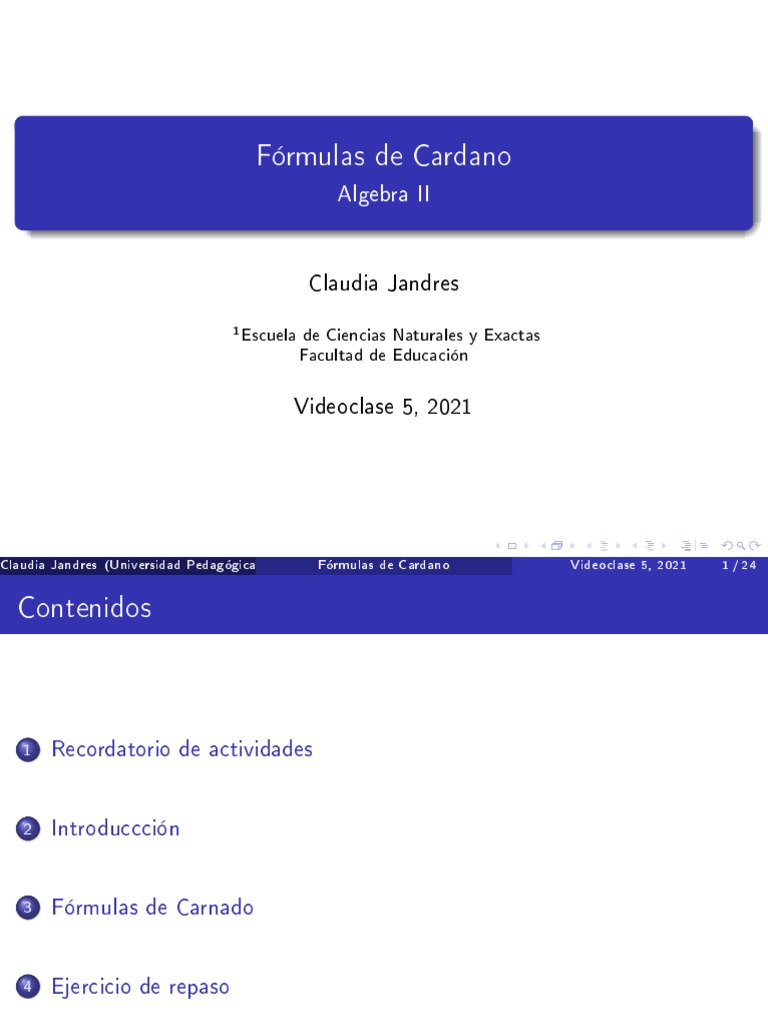 Fórmulas de Cardano en Ecuaciones Cúbicas | PDF | Ecuaciones | Objetos ...