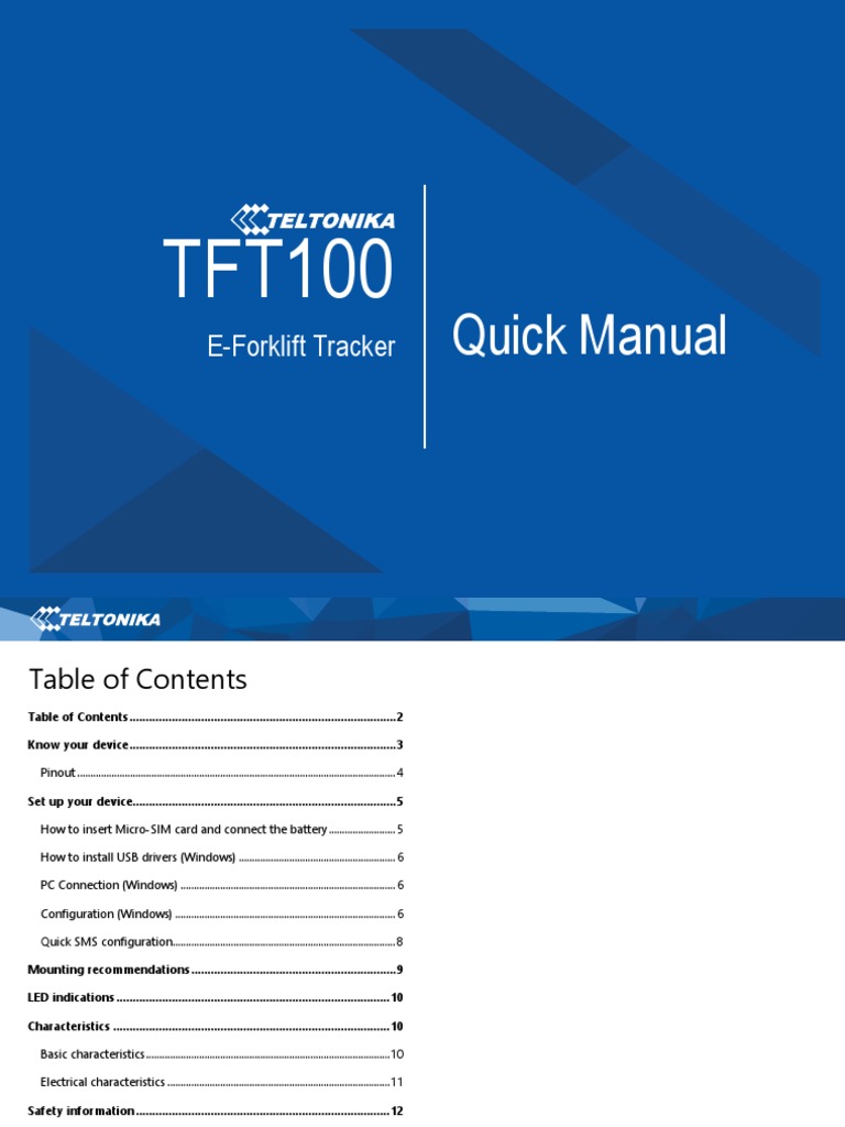 TFT100 Quick Manual | PDF | Input/Output | Bluetooth