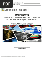 Grade 8 Science 1st Quarter DLP | PDF | Force | Mass