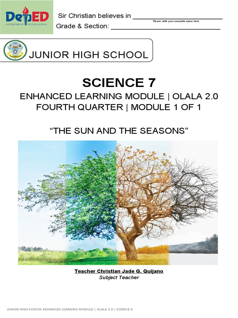 grade 7 science | PDF | Electromagnetic Radiation | Sun