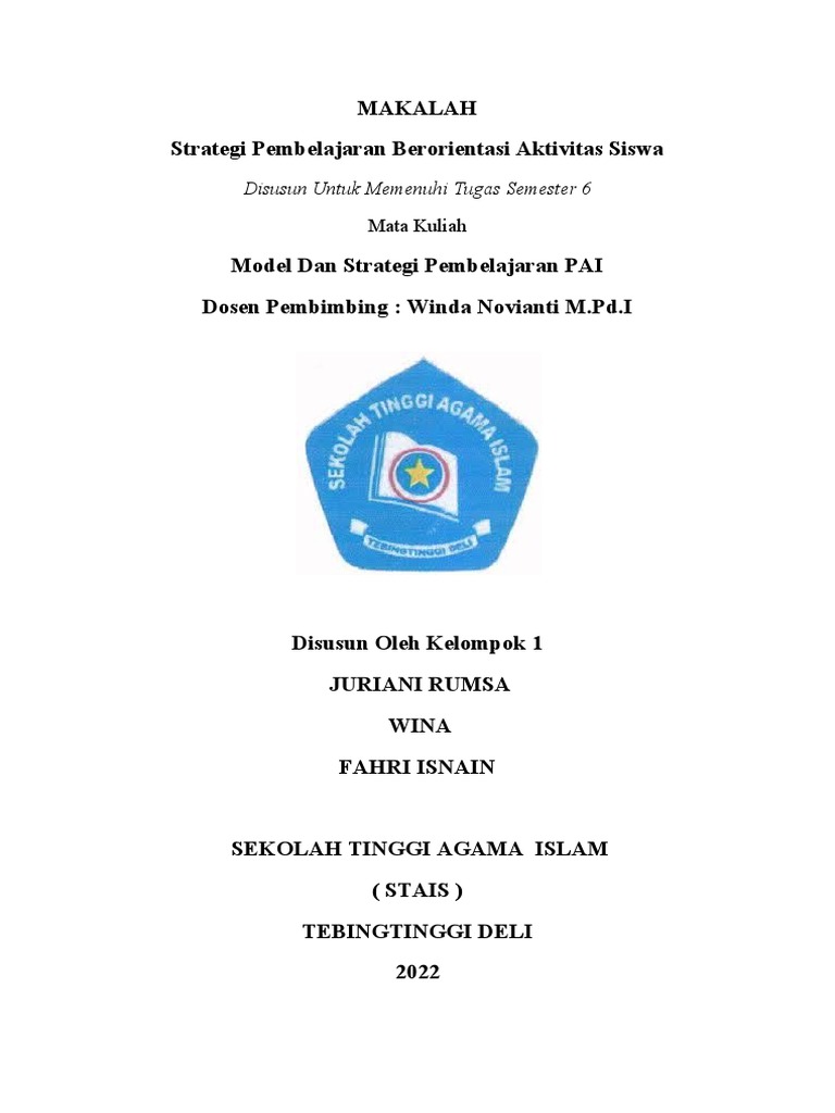 Makalah Model Dan Strategi Pembelajaran Pai | PDF