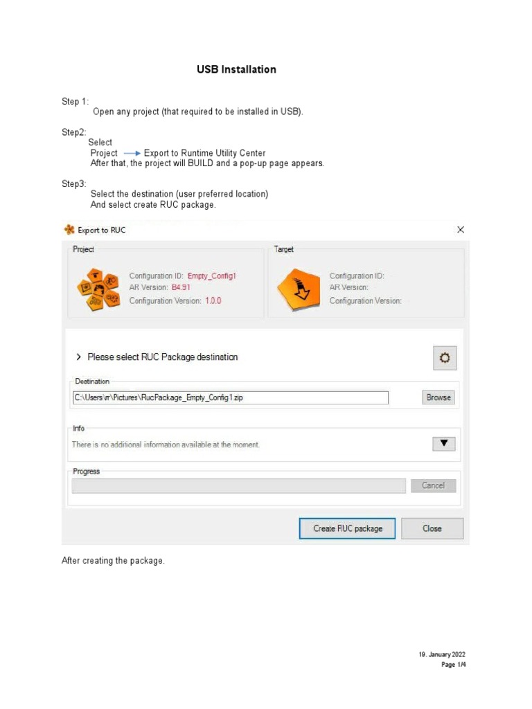 Usb Installation 19 January 2022 Page 1 4 Pdf Usb Flash Drive