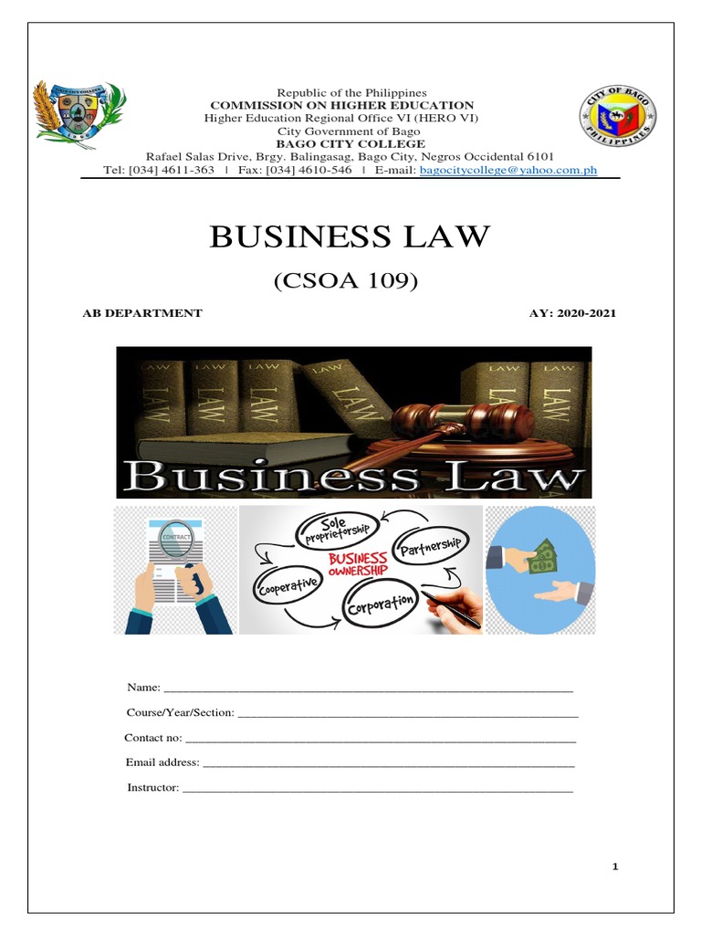 Business Law Module 1 Final Revision 1 | PDF | Consideration | Legal ...