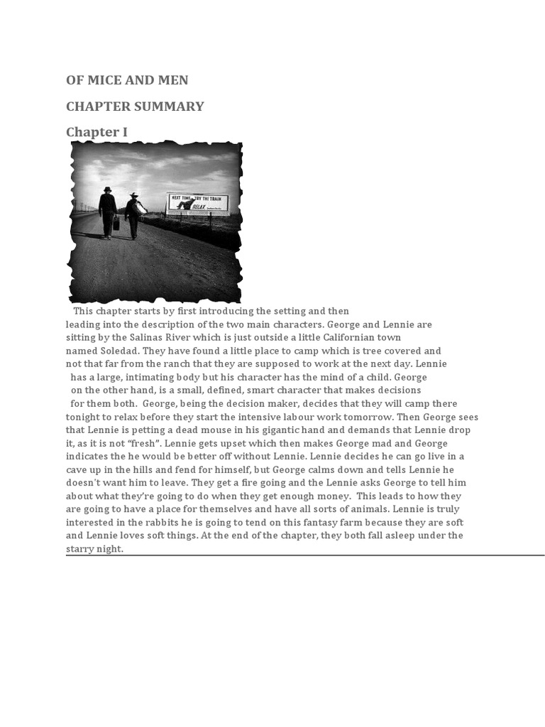 Of Mice and Men: Chapter 1 Summary | PDF