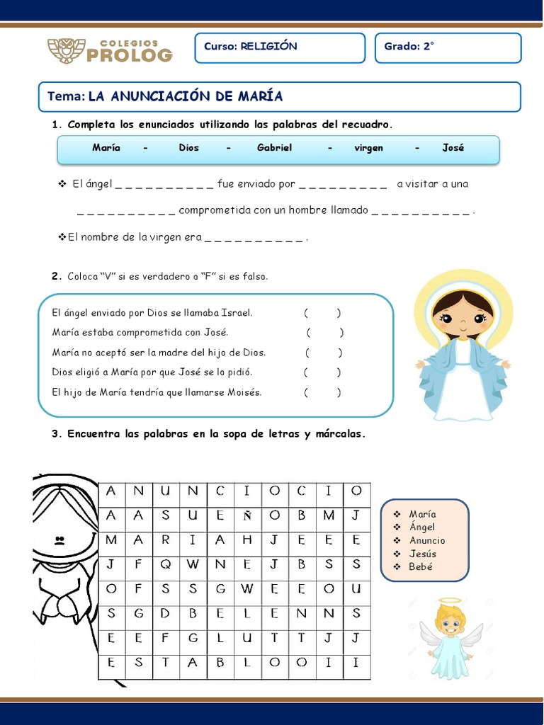 Ficha La Anunciación de María | PDF