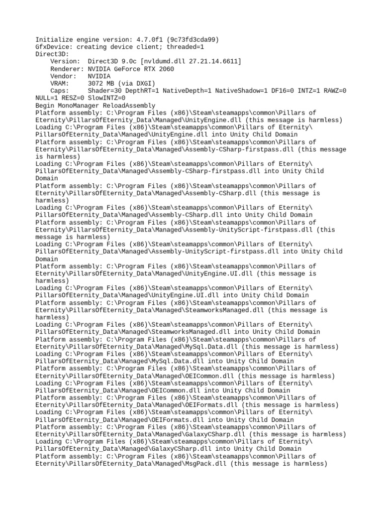 Output Log PDF Unity Game Engine Zip File Format 