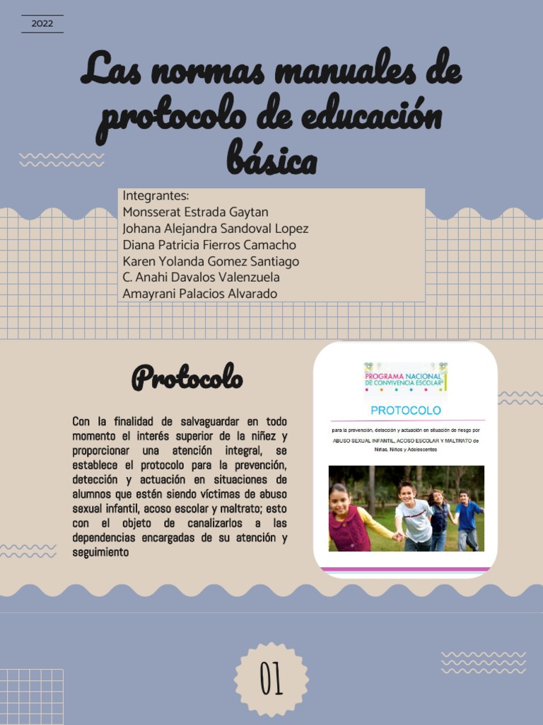 Las Normas Manuales de Protocolo de Educación Básica | PDF | Abuso infantil | Abuso sexual