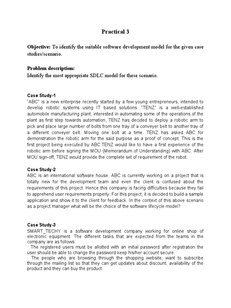 SDLC Model Selection Case Studies | PDF | Credit Card | Software ...