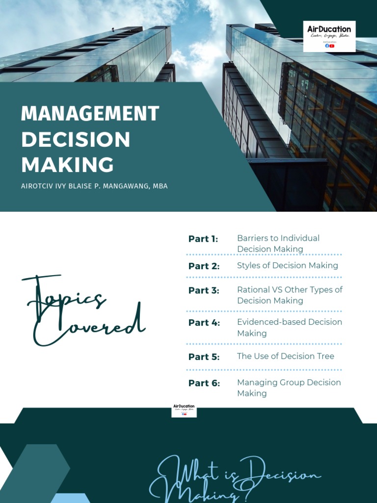 Effective Management Decision Making | PDF | Decision Making | Risk