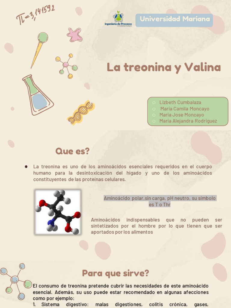 Funciones y características de la treonina | PDF | Aminoácidos | Proteínas