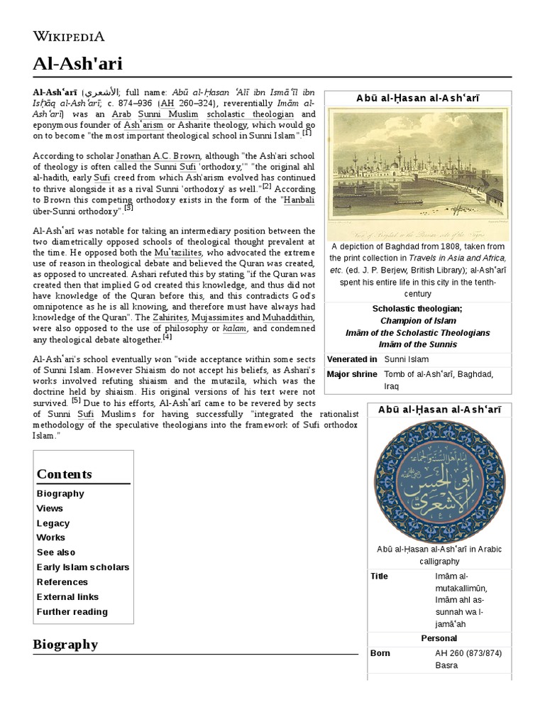 Al-Ash'ari | PDF | Abrahamic Religions | Islamic Branches