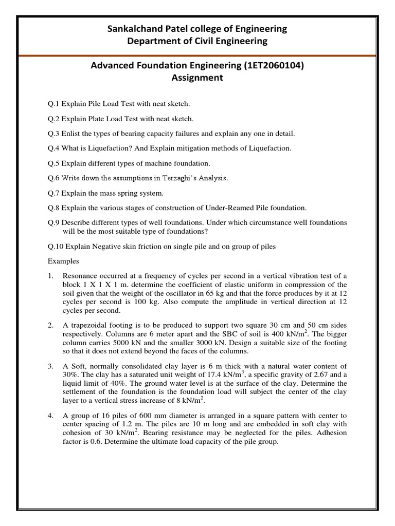 Sankalchand Patel College of Engineering Department of Civil ...