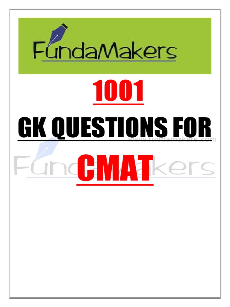 1001 CMAT GK Questions 1 | PDF | Reserve Bank Of India | Small And ...