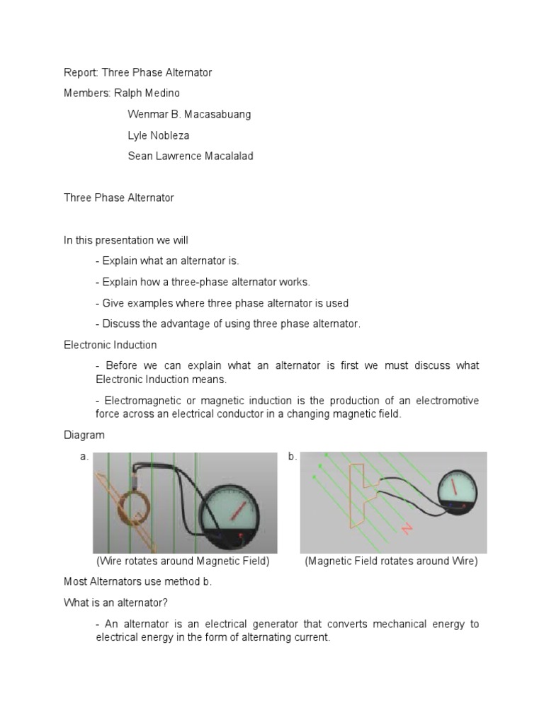 Three Phase Alternator | PDF