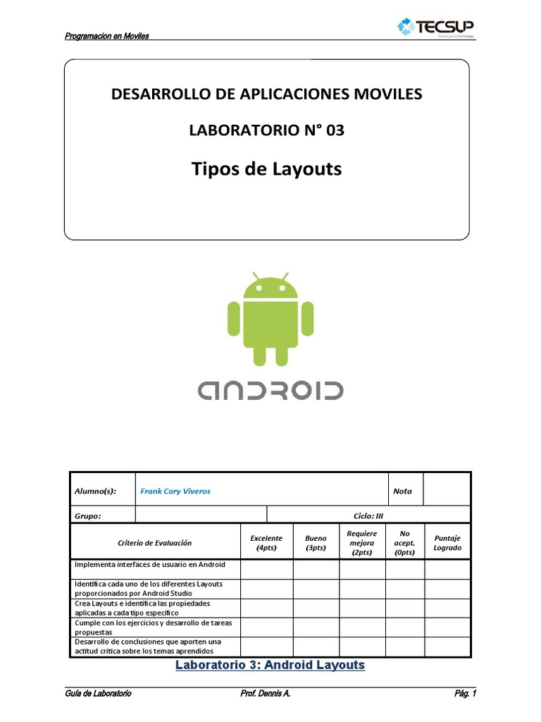 Lab03-Tipos de Layouts | PDF