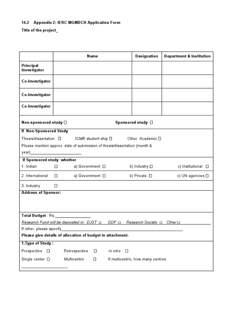 Final IERC Application Form 2019 | PDF | Business | Finance & Money ...