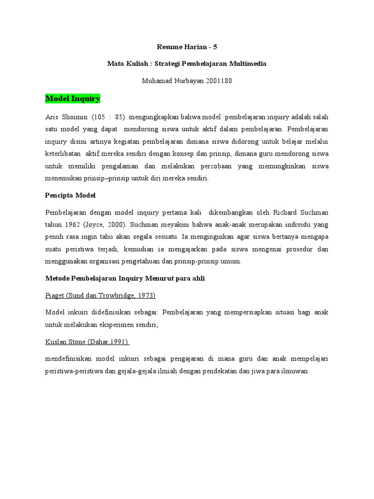 Resume 5 - Muhamad Nurbayan (2001180) | PDF