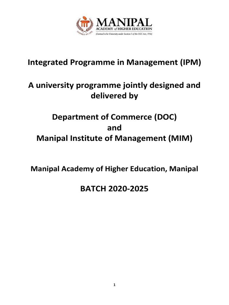 IPM Course Structure and Curriculum | PDF | Analytics | Human Resource ...