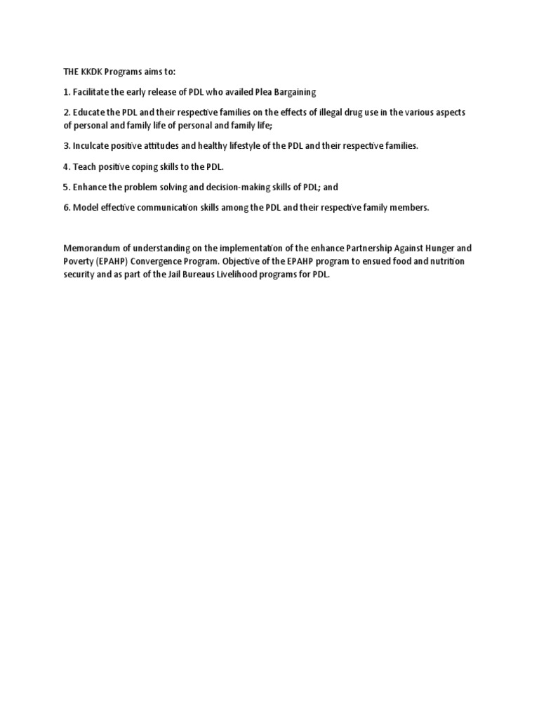 KKDK Program Overview and Objectives | PDF | Self-Improvement