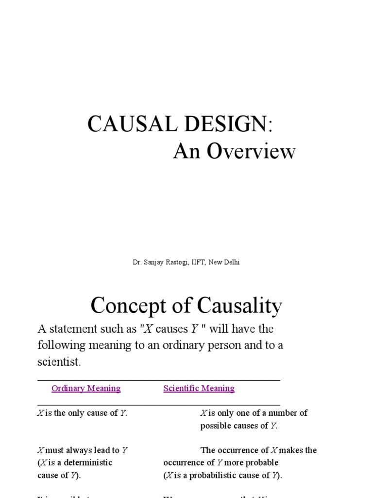 Causal Design: An Overview: Dr. Sanjay Rastogi, IIFT, New Delhi | PDF ...