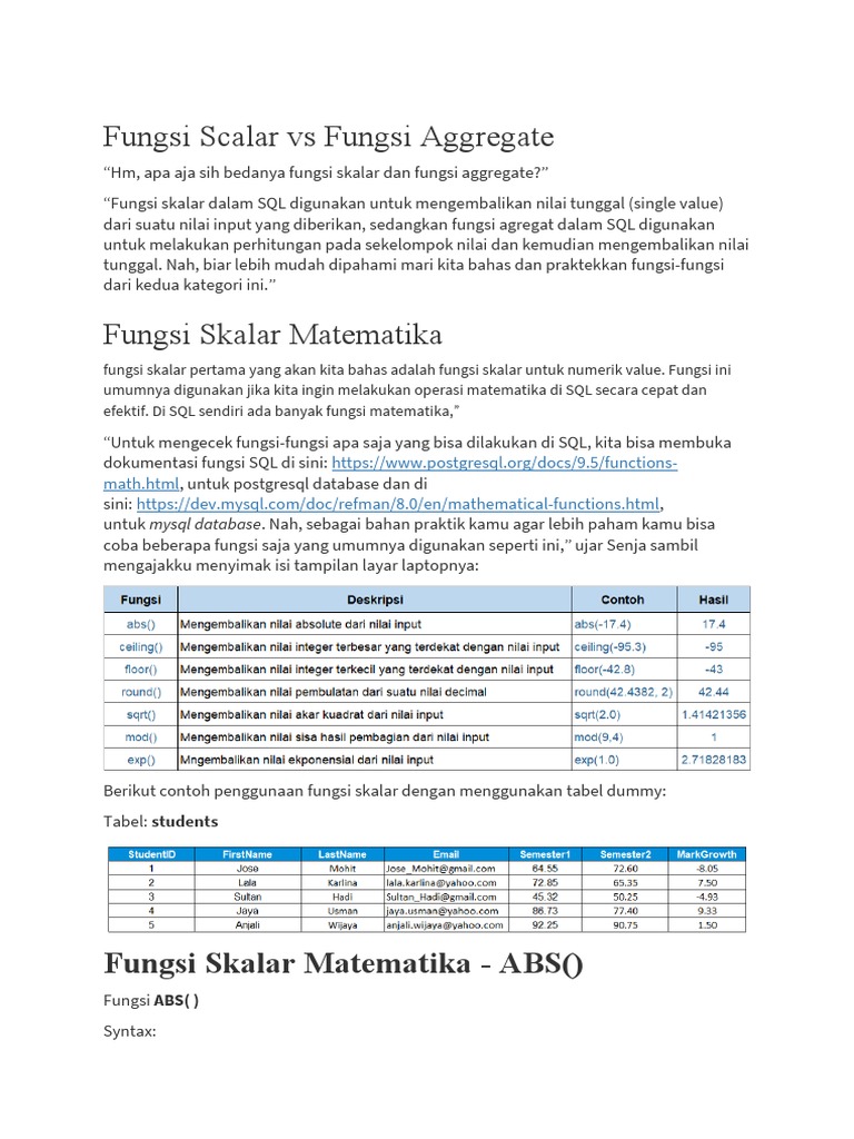 Fundamental SQL Using FUNCTION and GROUP BY | PDF