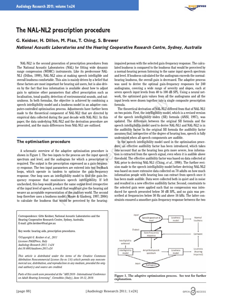 The NAL-NL2 Prescription Procedure | PDF | Hearing Aid | Hearing