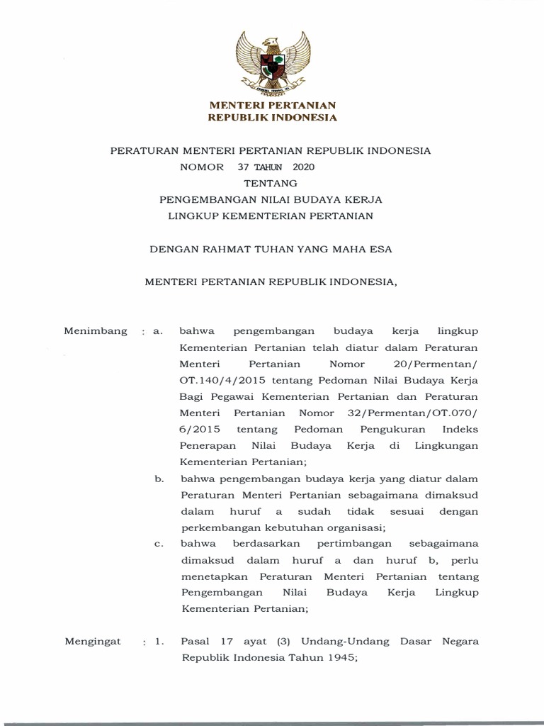 Permentan 37 2020 | PDF