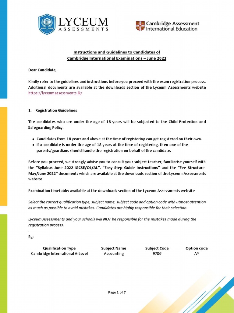 Instructions and Guidelines To Candidates | PDF | Identity Document ...