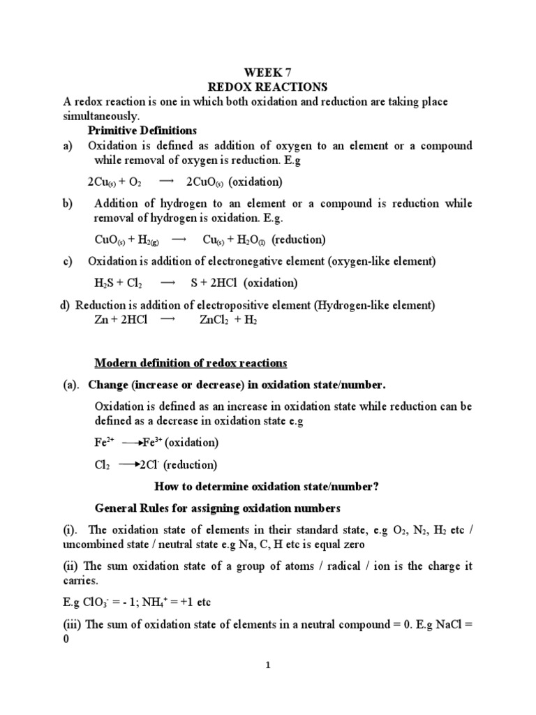 Redox Reactions: Understanding Oxidation, Reduction, and Assigning ...